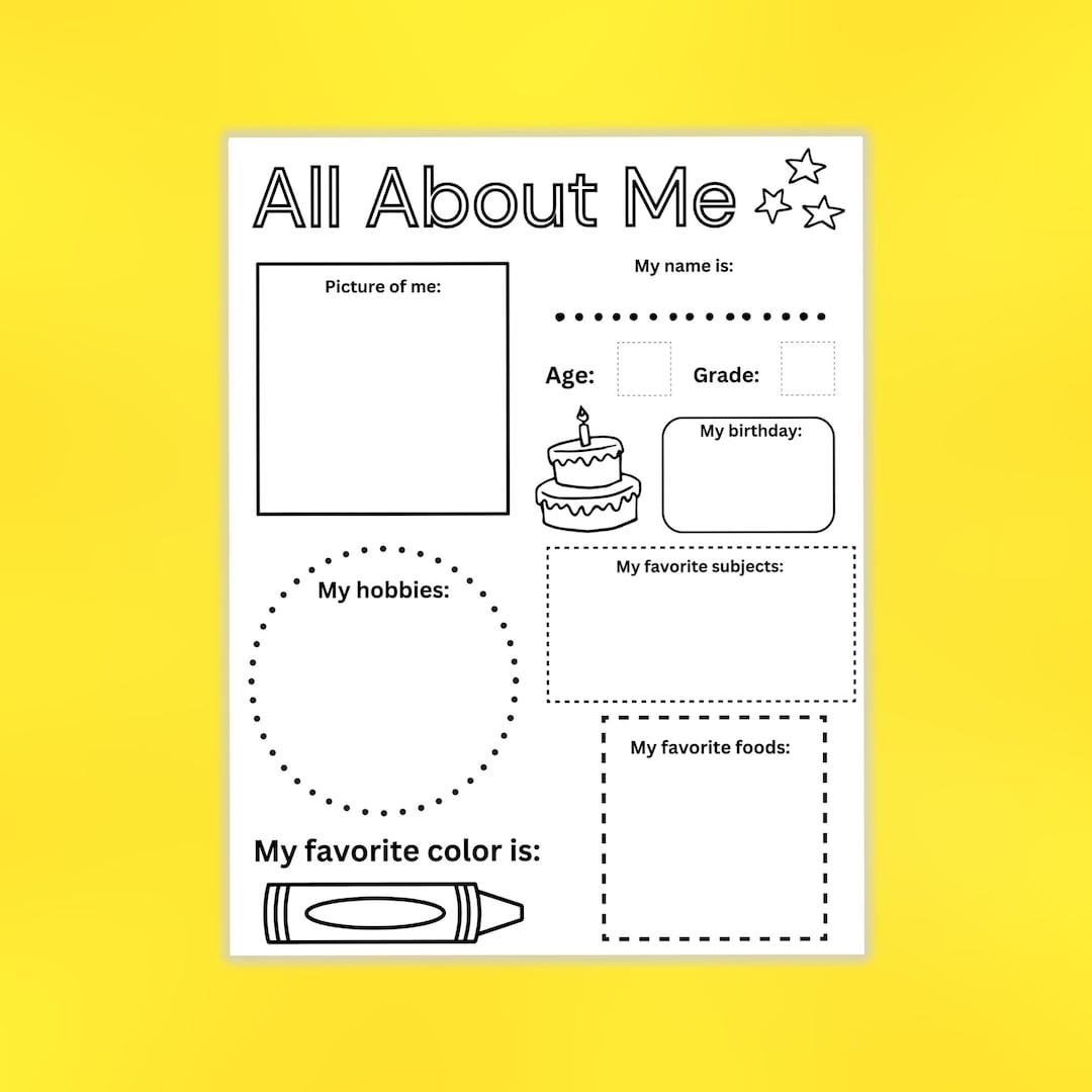 All About Me Activity | Back to School | Personalized Learning Activity ...