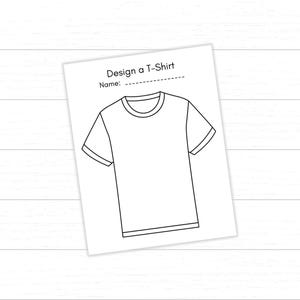 Design T-shirt Printable Template, Color Your Own Tee, Decorate Shirt ...