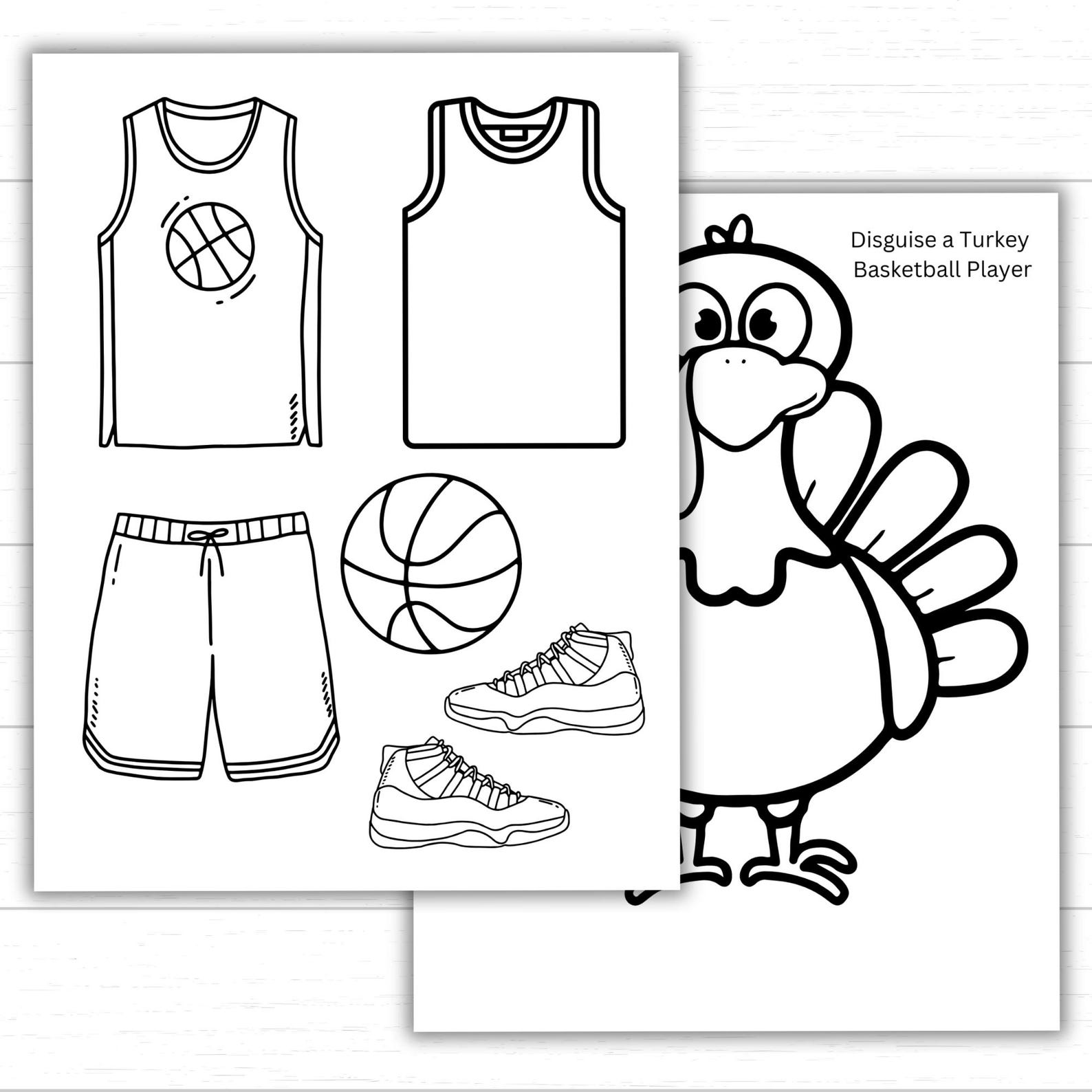 Disguise a Turkey Basketball Player, Printable Basketball Uniform ...