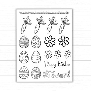 Easter Bunny Paper Crown, Bunny Headband for Kids, Easter Printable ...