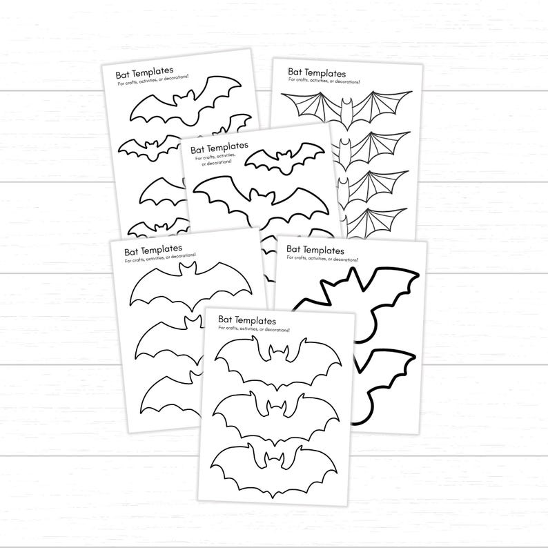 Bat Templates for Crafts, Bat Decorations, Stencils, Bat Unit Study ...