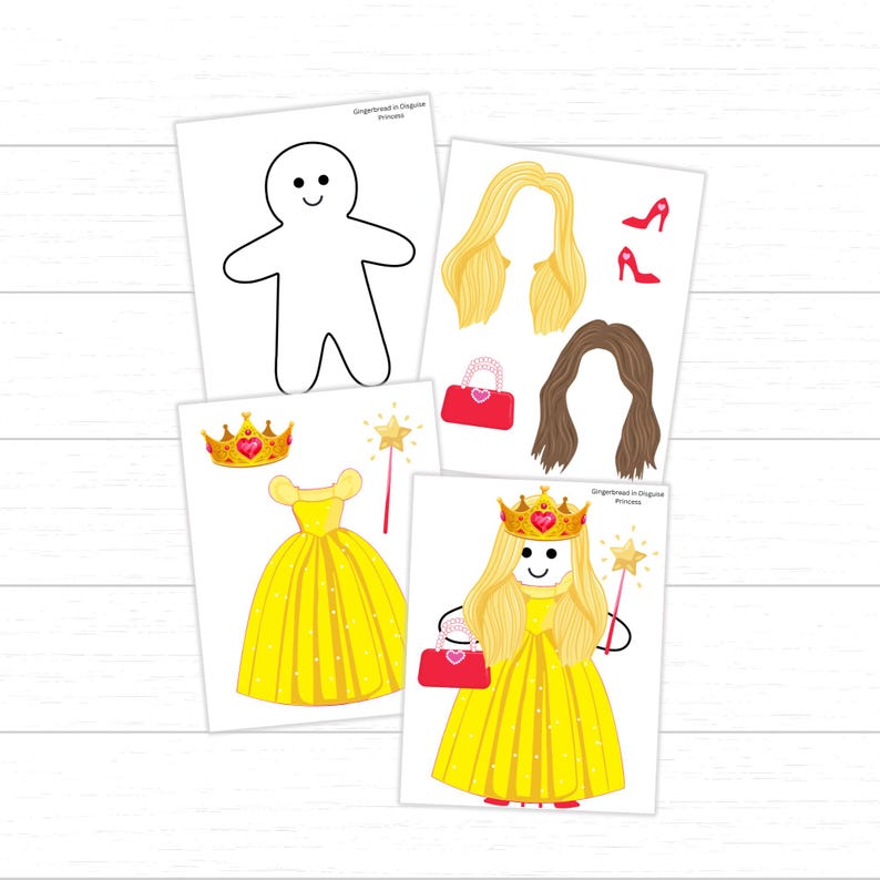 Disguise a Gingerbread Princess, Princess Craft for Kids, Printable ...