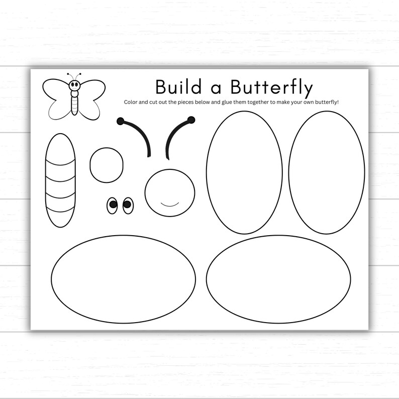 Build a Butterfly Printable, Butterfly Coloring Pages, Butterfly Cut ...