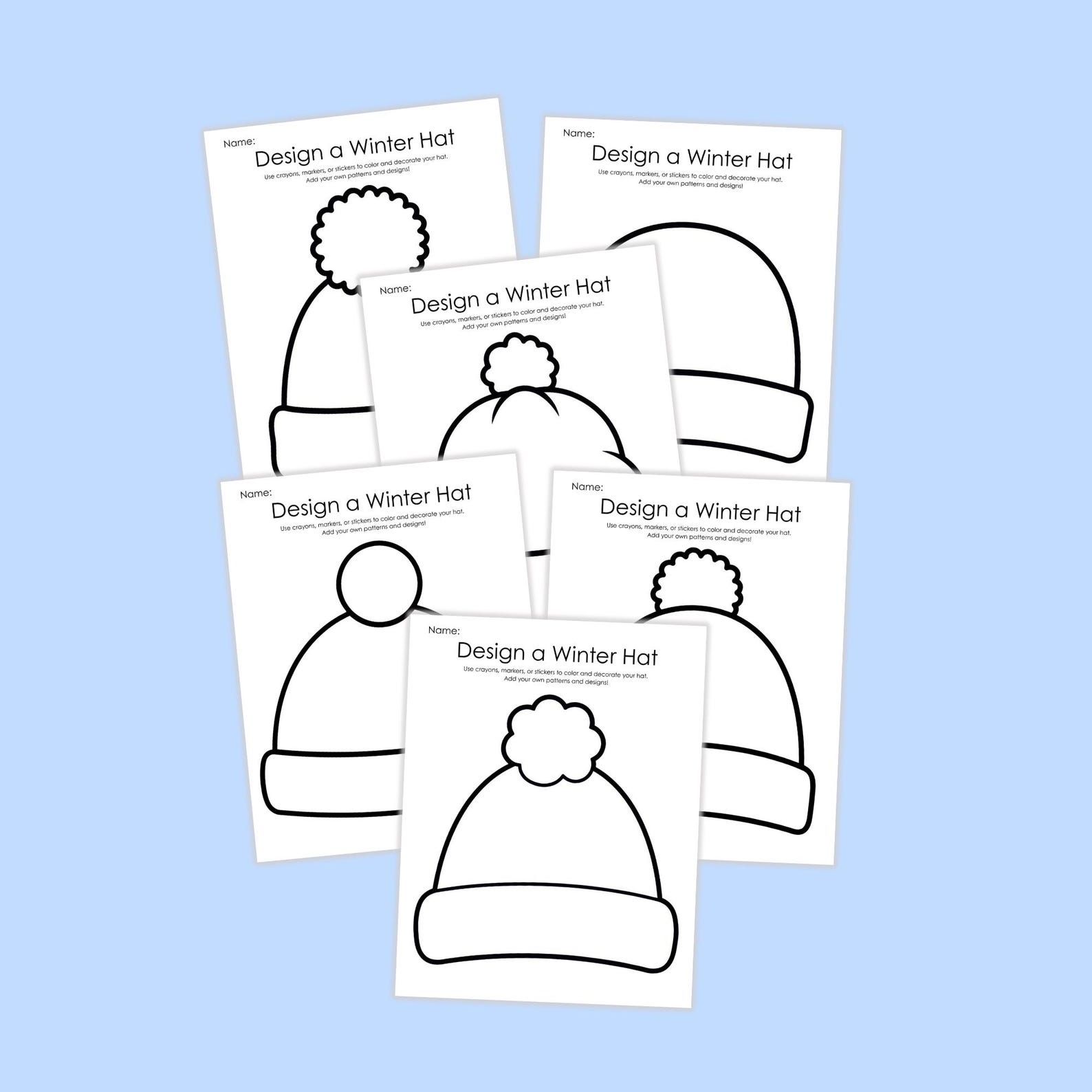 Design a Winter Hat Printable | 6 Winter Hat Templates for Kids ...