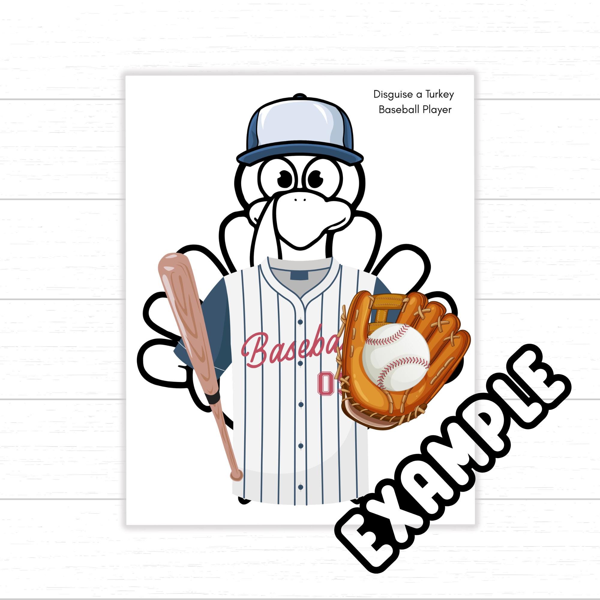 Disguise a Turkey Baseball Craft Printable, Thanksgiving Activity for ...