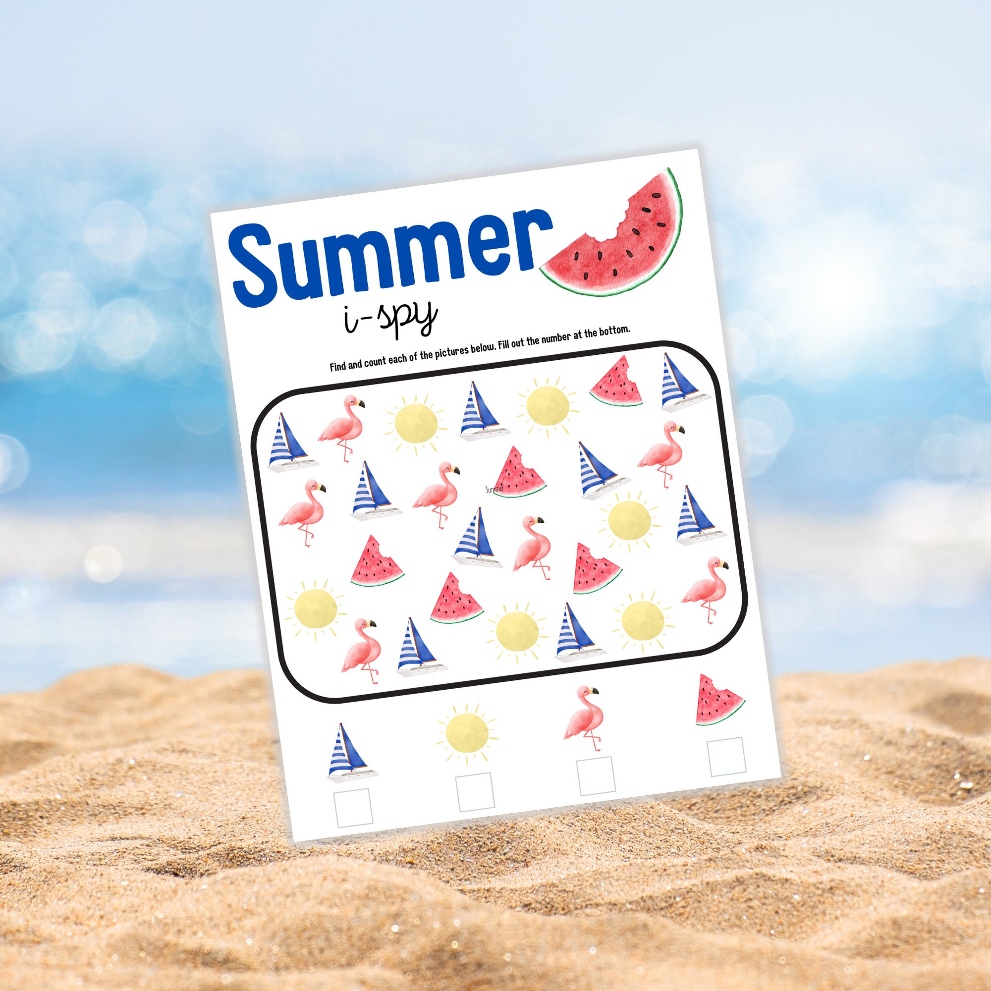 Summer I-spy Printable Game for Kids - Etsy