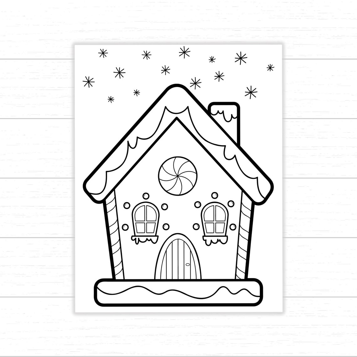 Gingerbread House Coloring Pages, Christmas Coloring Pages for Kids ...