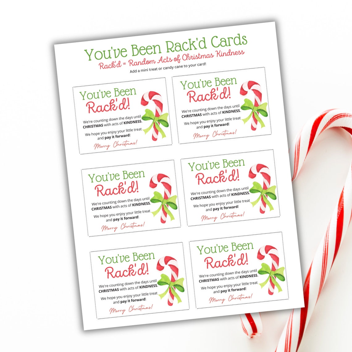You've Been Rack'd Printable Cards, Random Acts of Christmas Kindness ...
