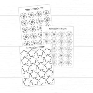 Printable DIY Hawaiian Lei Flower Templates, Flower Cutouts, Tropical ...