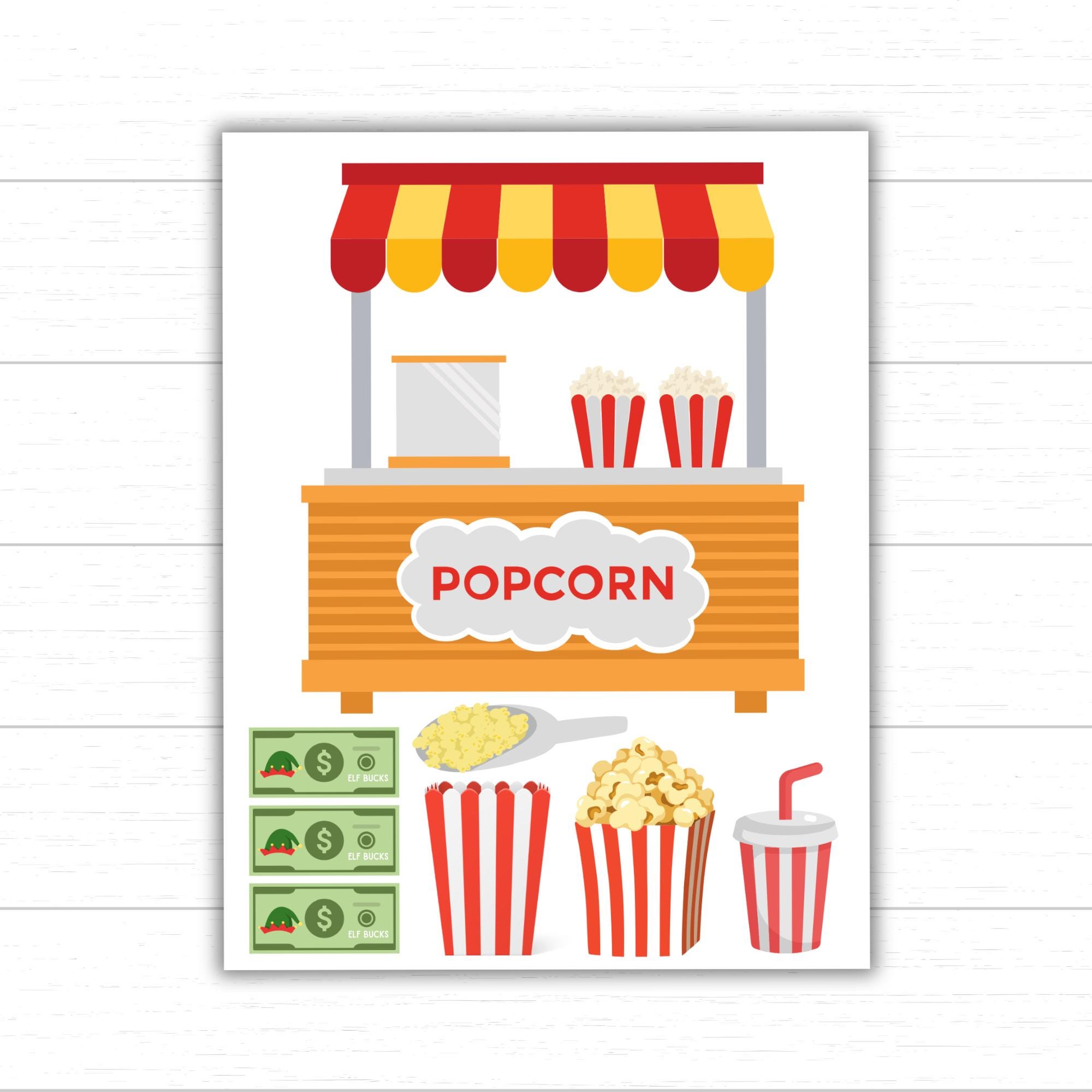 Printable Elf Popcorn Props, Movie Night Elf Idea, Elf Antics ...