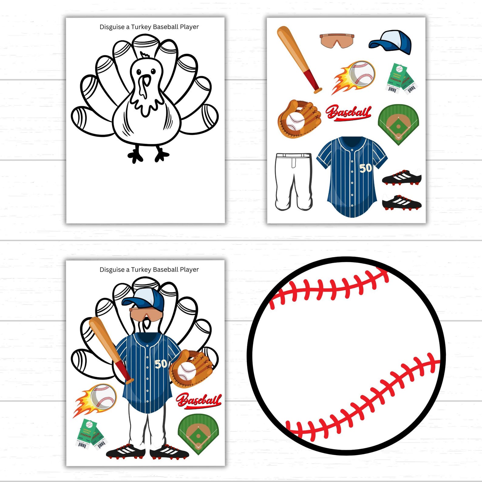Disguise a Turkey Baseball Player, Turkey in Disguise Baseball Player ...