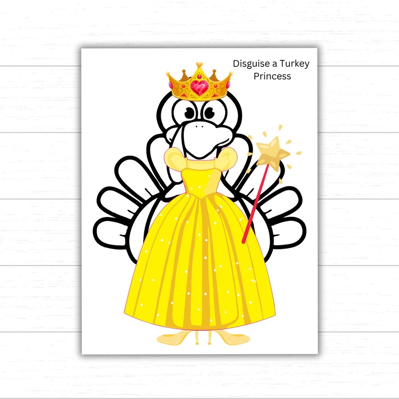 Princess Disguise a Turkey Set – Printable Thanksgiving Craft for Kids ...