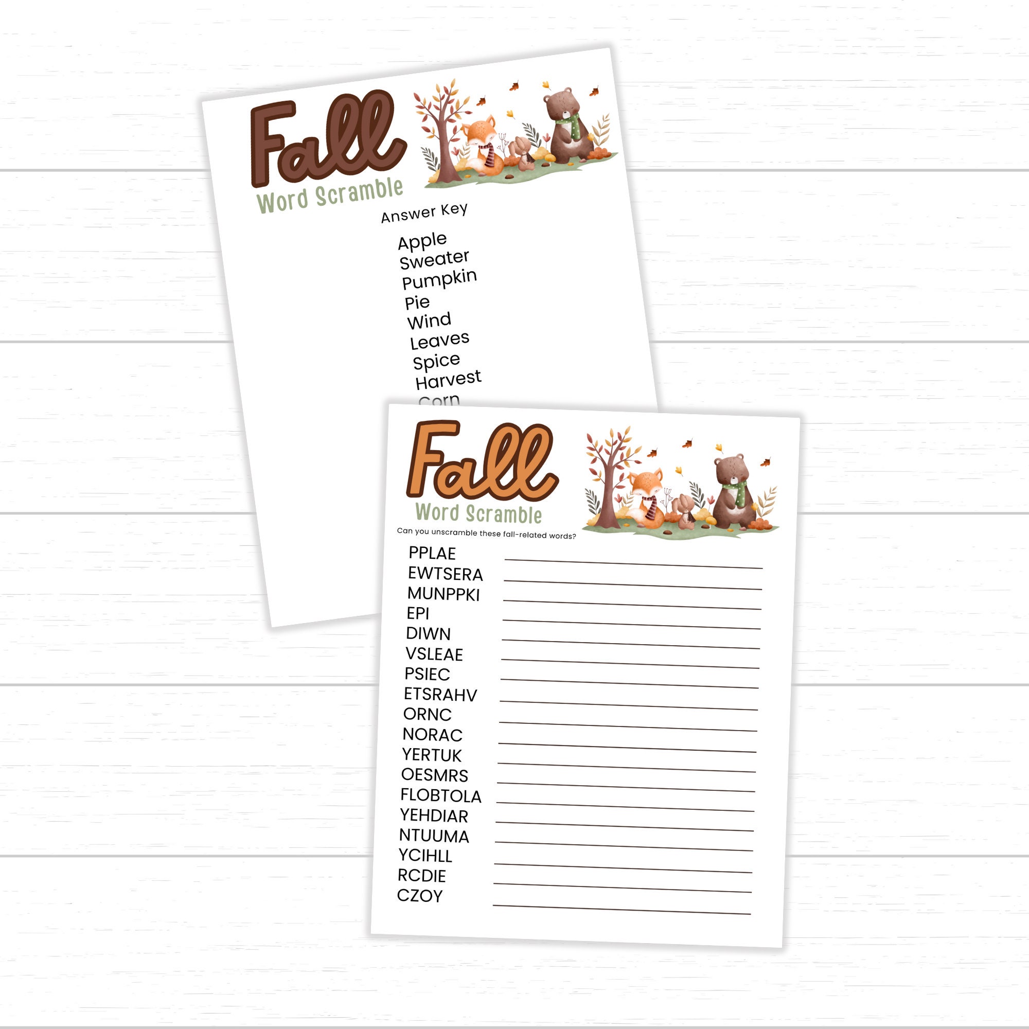 Fall Activity Pack for Kids, Printable Fall Bundle, Fall Games for Kids ...