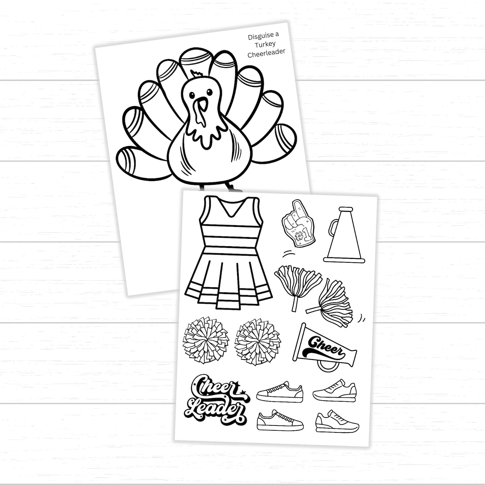 Disguise a Turkey Cheerleader, Cheerleader Turkey, Printable ...