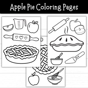 Apple Pie Coloring Pages Printable, Apple Activities, Fall Apple ...