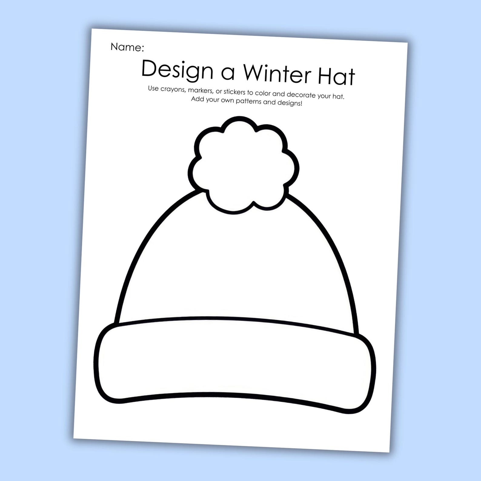 Design a Winter Hat Printable | 6 Winter Hat Templates for Kids ...