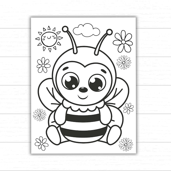 Coloring Printable Bee Bee Themed Birthday Coloring Placemat Honey Bee