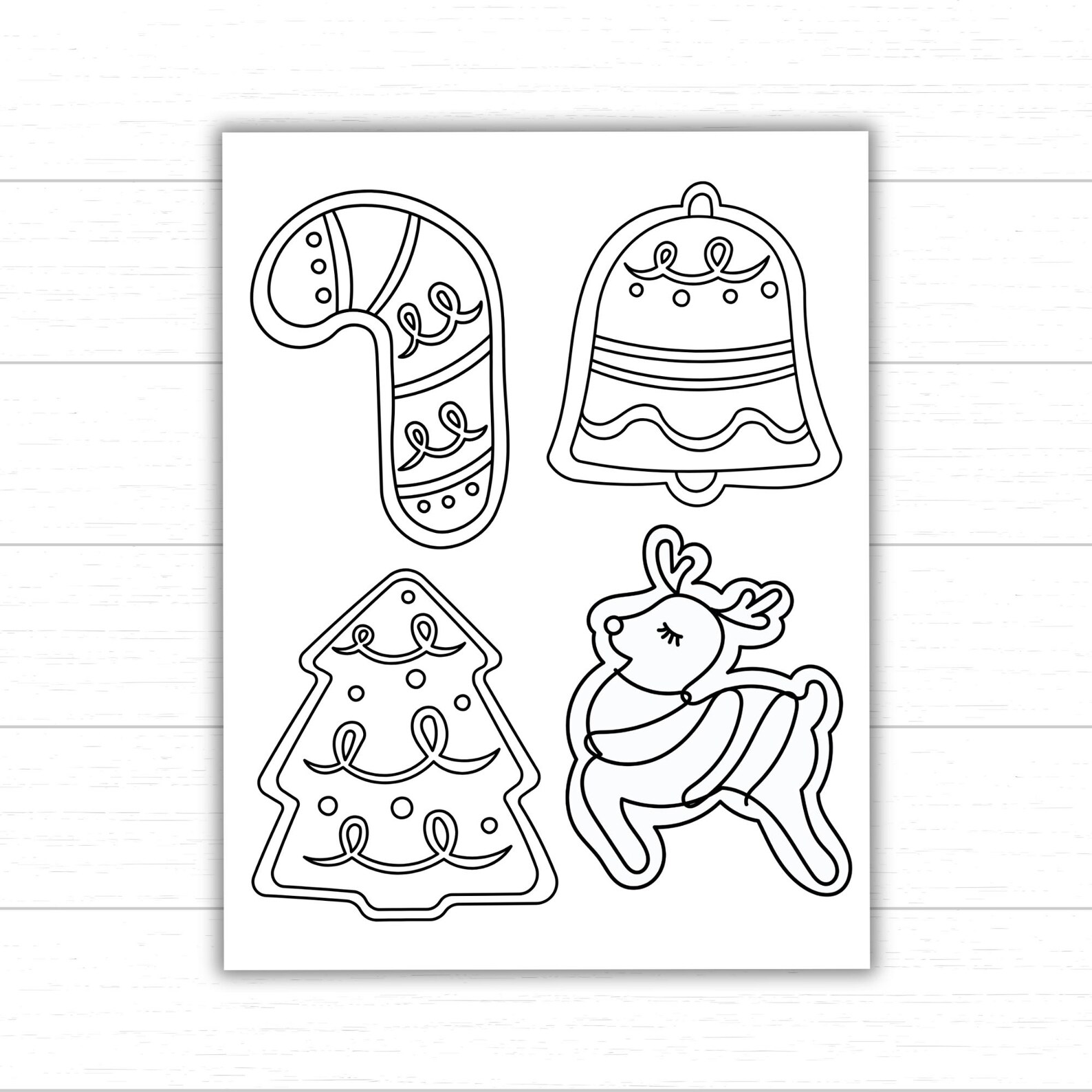 Christmas Cookie Coloring Pages, Holiday Cookie Coloring Sheets ...