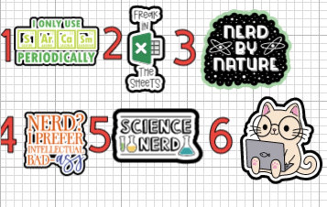 Nerd Stickers - Etsy