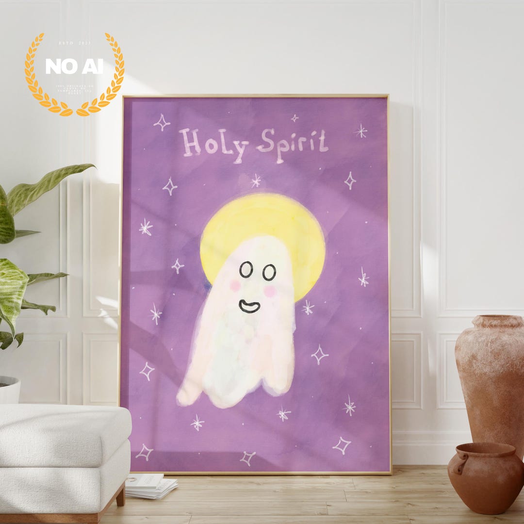 Christian Halloween Artwork: Holy Spirit. Purple and White (handmade ...