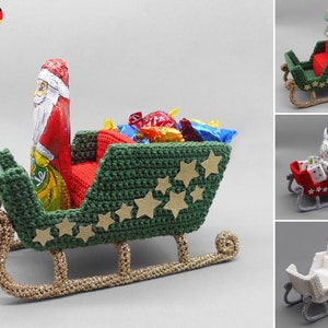 Crochet Pattern Christmas Sleigh - Sledge to Fill & Decorate - Easy - Etsy