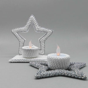 Crochet Pattern Star Tea Light Holder in 2 Versions, Christmas ...