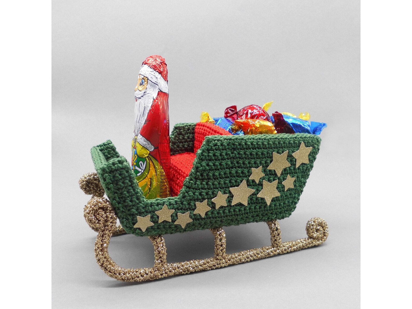 Crochet Pattern Christmas Decoration Sleigh to Fill and Decorate ...