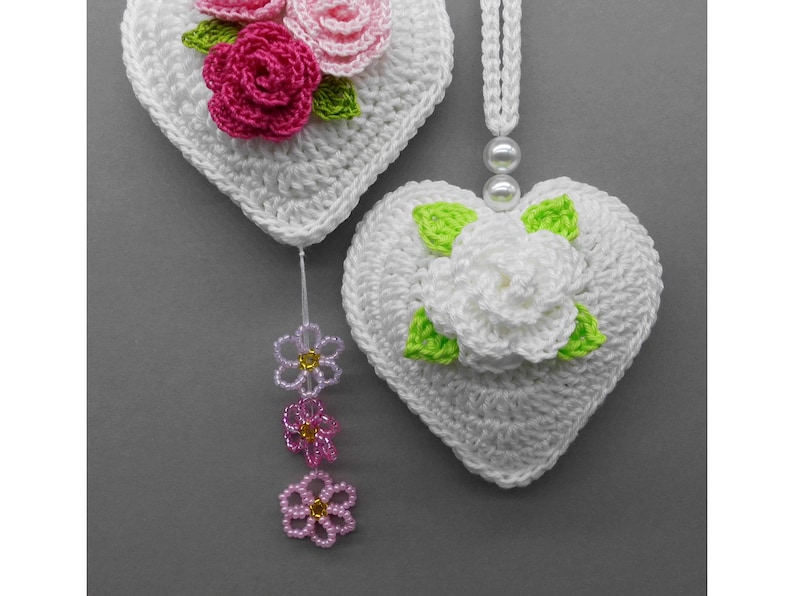 Crochet Pattern Heart Hanging Decoration in 2 Versions - Easy From ...