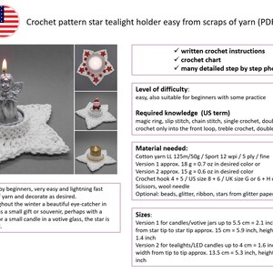 Crochet Pattern Star Tealight Holder - Crochet Very Easy From Scraps of ...