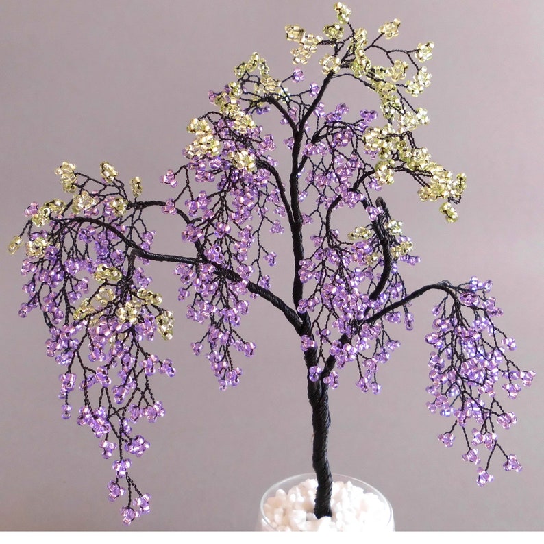 Crafting Tutorial Wisteria Bonsai - Beaded Tree Easy From Beads, Wire ...