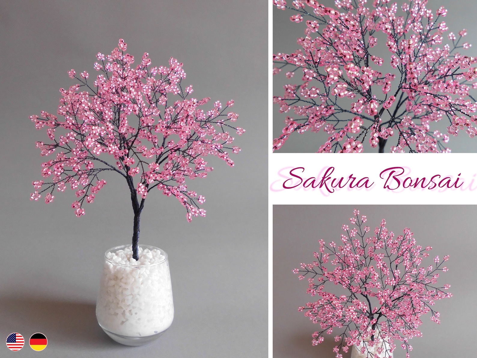 Crafting Tutorial Bonsai Cherry Blossom Tree - Beaded Tree Easy From ...
