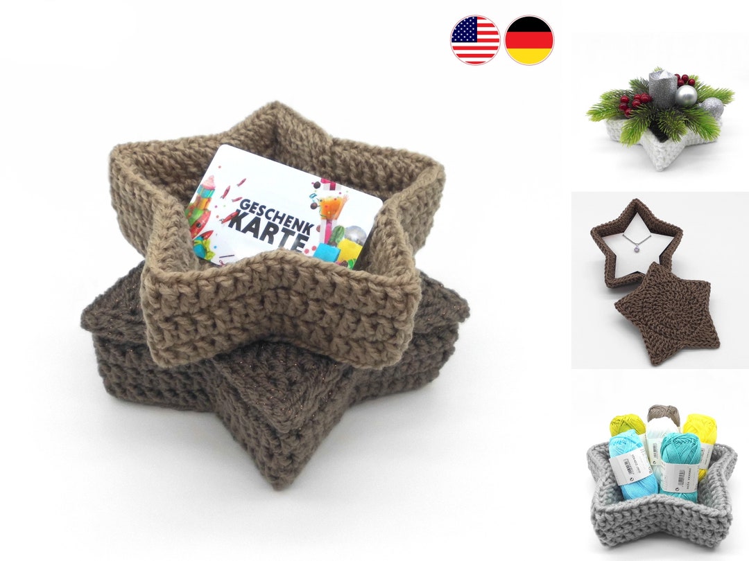 Crochet Pattern Star Box for Gifts and Christmas Decoration - Crochet ...