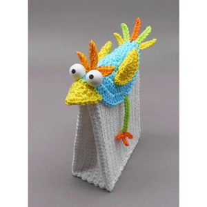 Crochet Pattern Gift Bag With Colorful Funny Bird - Easy From Scraps of ...