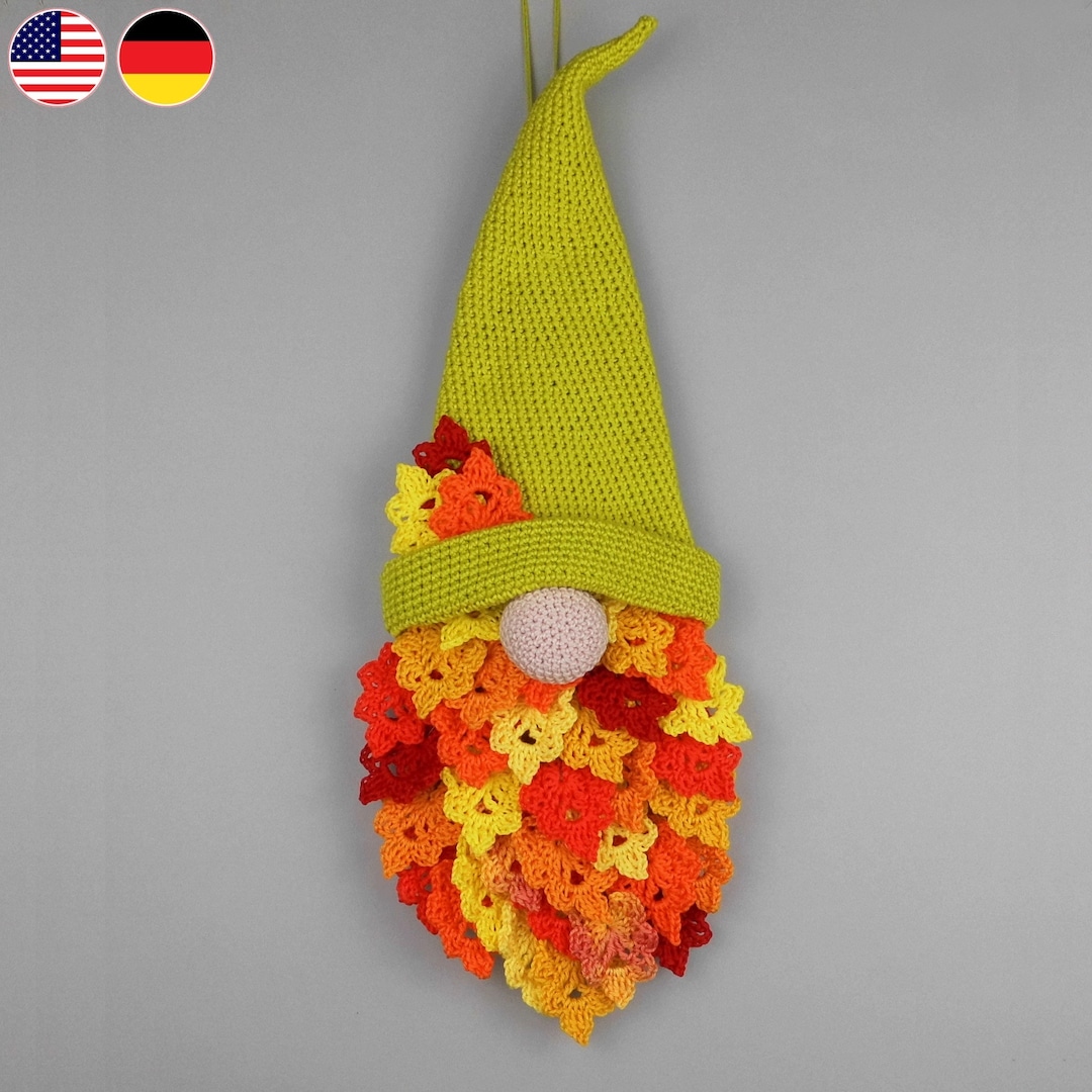 Crochet Pattern Autumn Gnome Door Decoration, Autumn Fall Decor for ...