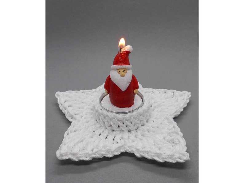 Crochet Pattern Star Tealight Holder - Crochet Very Easy From Scraps of ...