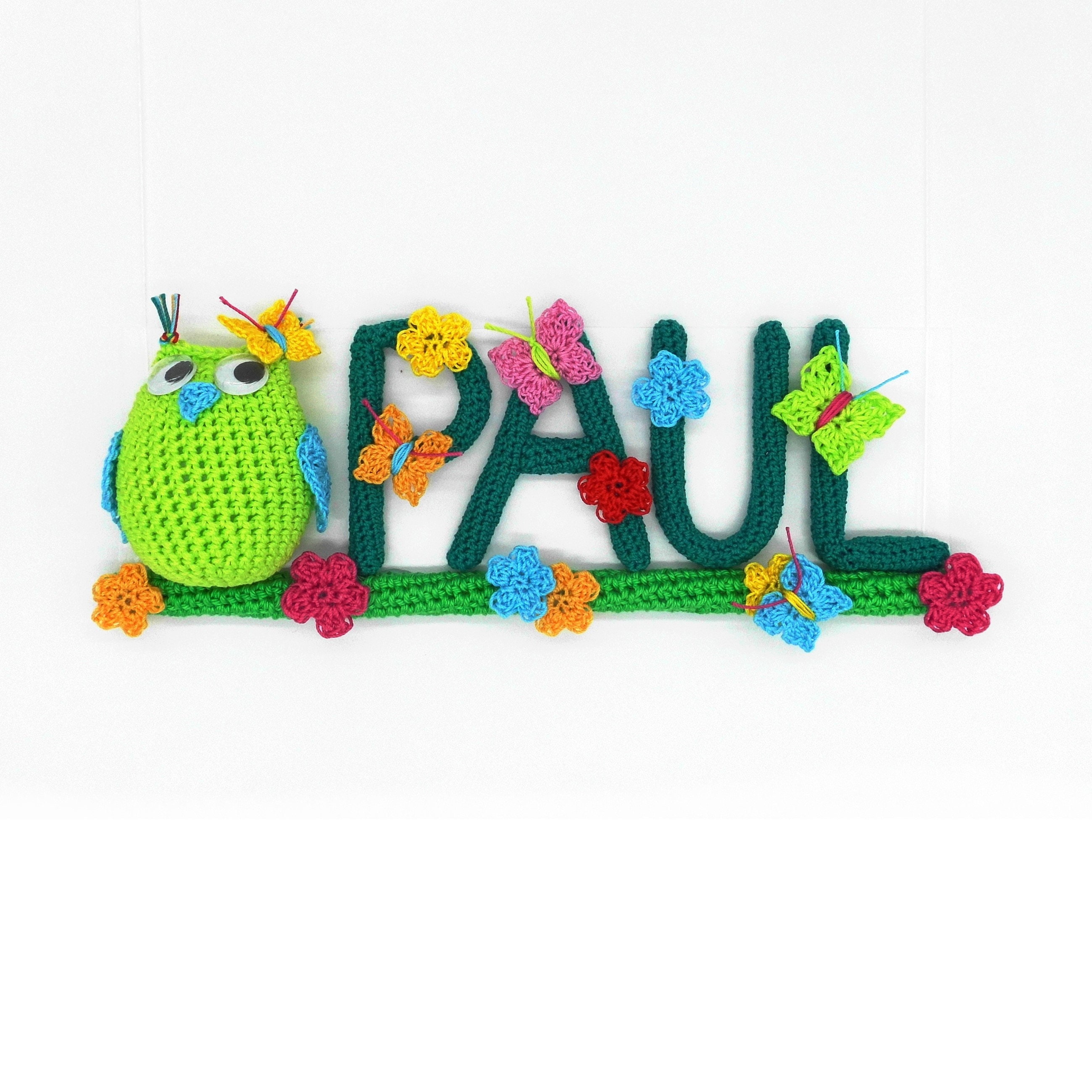 Crochet Pattern Name Tag Owl With Amigurumi Letters Complete - Etsy ...