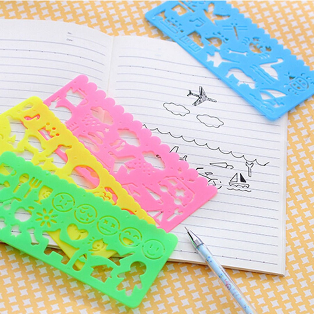 4pcs Art Graphics Symbols Cartoon Drawing Template Rulers - Etsy