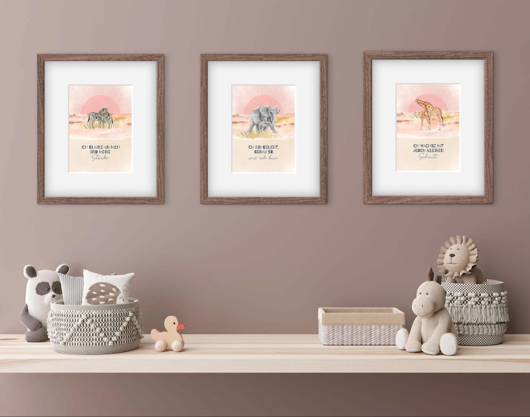 Affirmation Poster Set for Children's Rooms | Boho Wall Art, Elephant ...