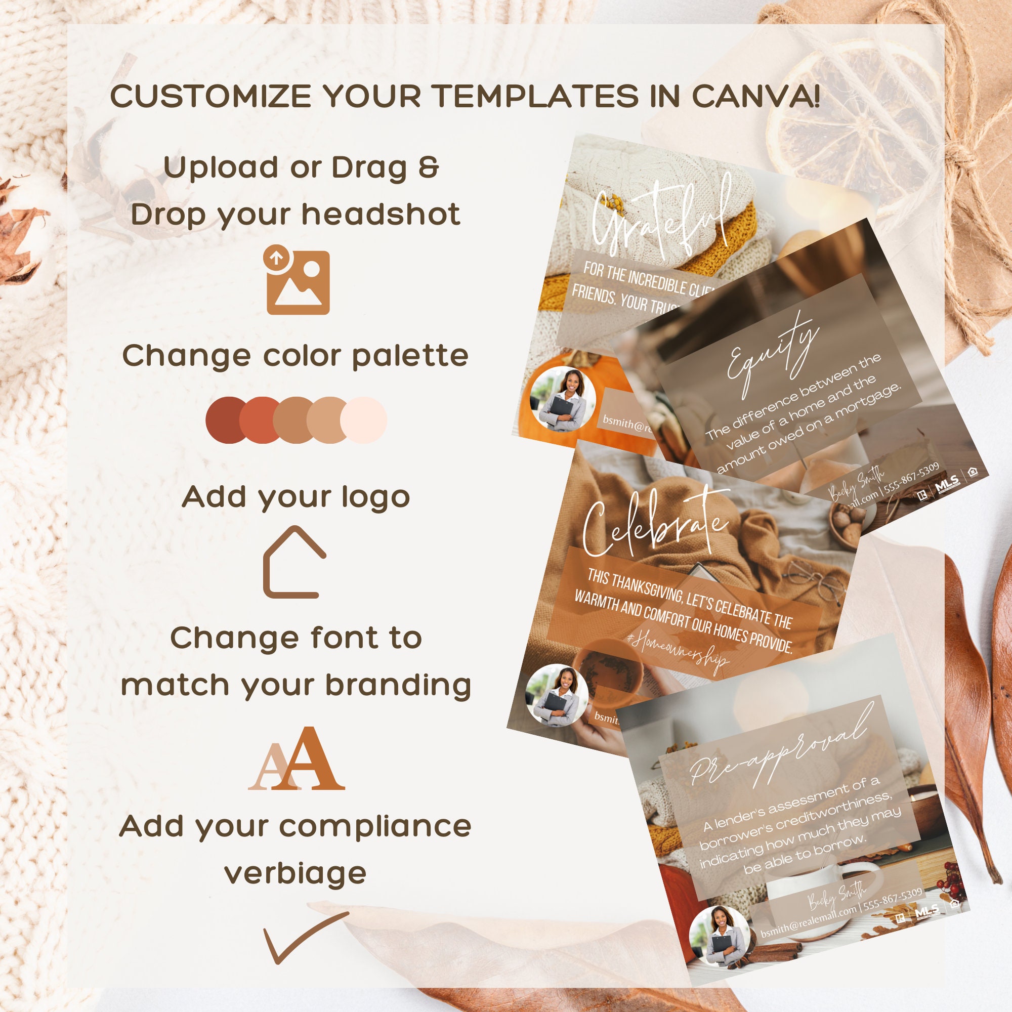 70 Fall-themed Template Bundle | Real Estate and Mortgage Social Media ...