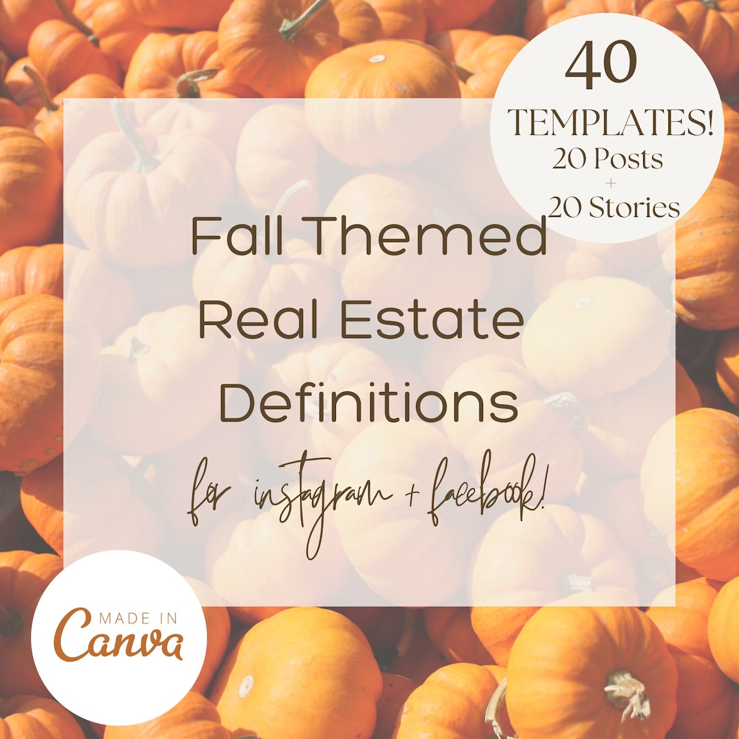 40 Fall-themed Real Estate Definitions for Posts & Stories | Fall ...