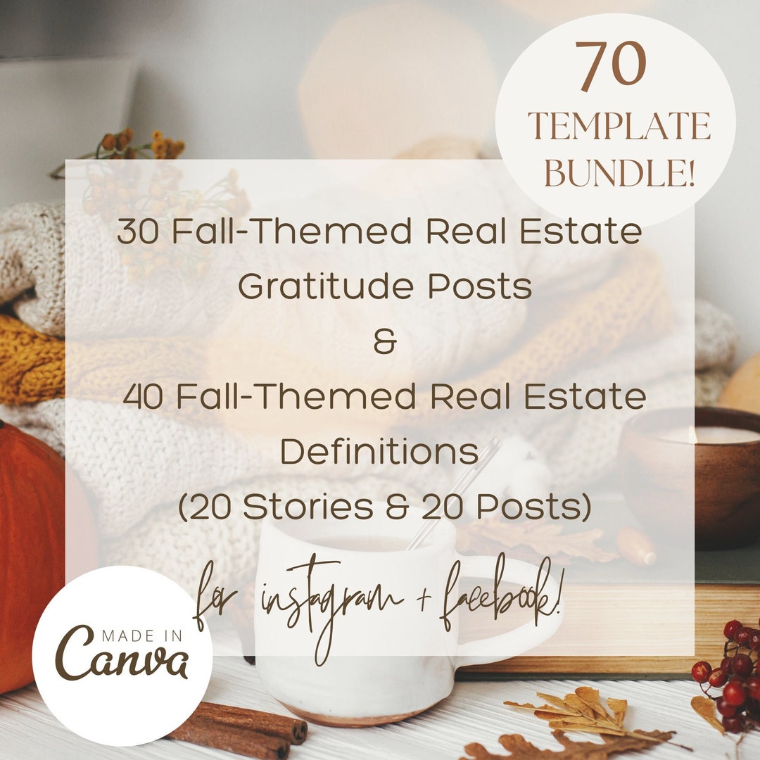 70 Fall-themed Template Bundle | Real Estate and Mortgage Social Media ...