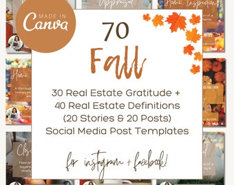 30 Fall-themed Gratitude Posts for Real Estate & Mortgage - Etsy