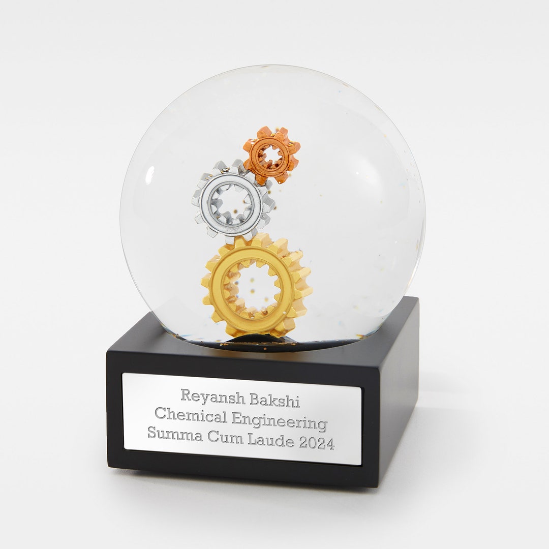 Engraved Gears of Progress Snow Globe, Gifts for Kids, Christmas Gifts ...