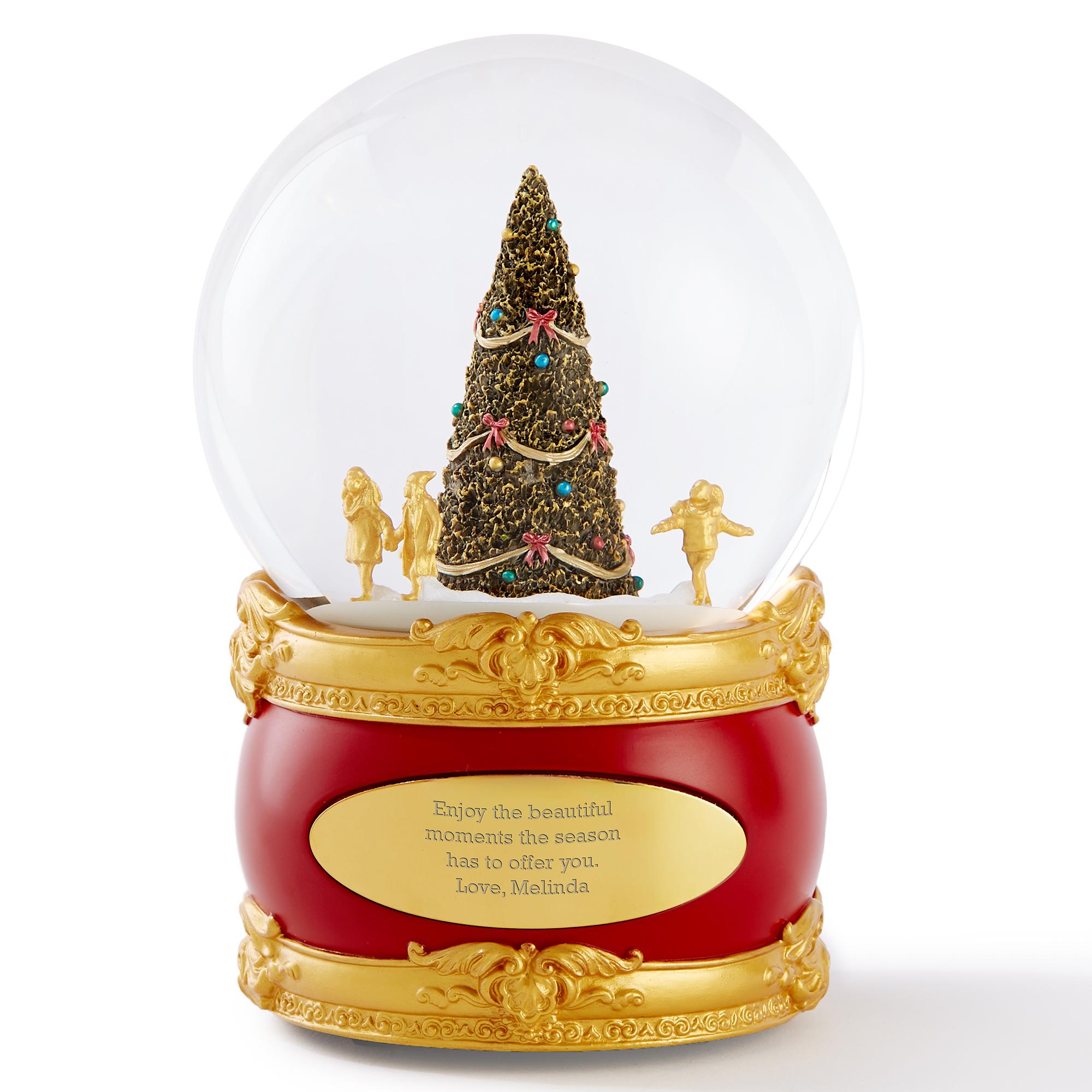 Personalized Ice-skating Christmas Snow Globe – Rotating Musical Globe ...