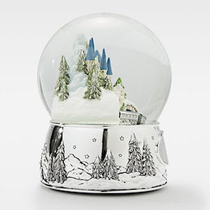 Engraved Winter Castle With Train Snow Globe, Fancy Snow Globe, Classic ...