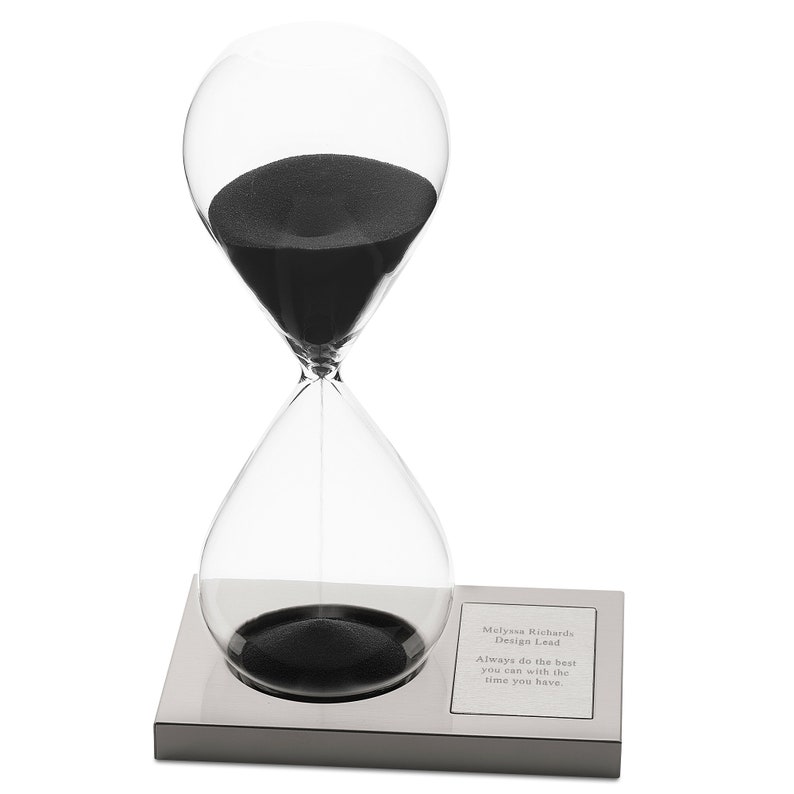 Engraved Hour Glass Recognition Award, Corporate Gifts, Employee Gift ...