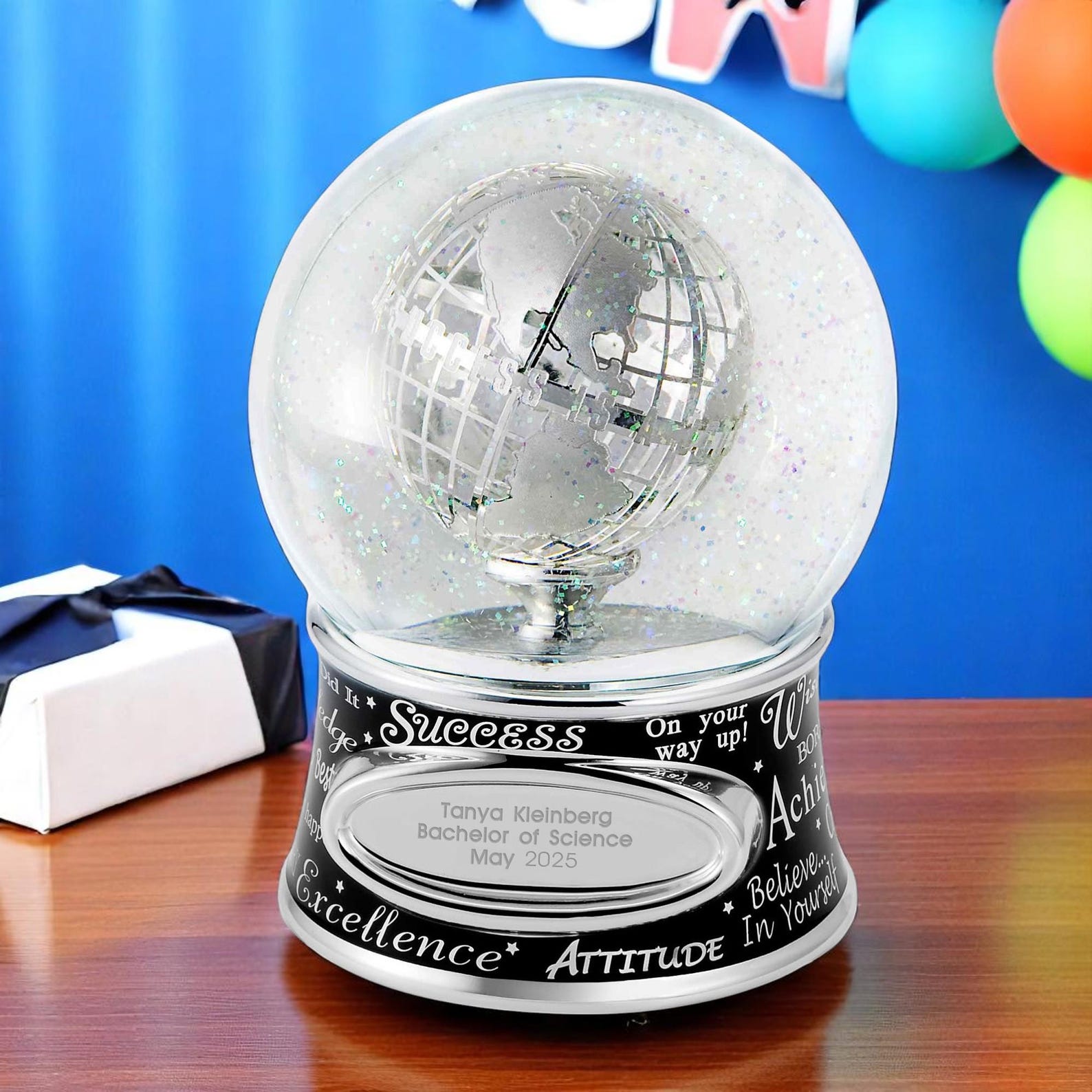 Personalized Graduation Snow Globe Gift - Engraved Grad Keepsake With ...