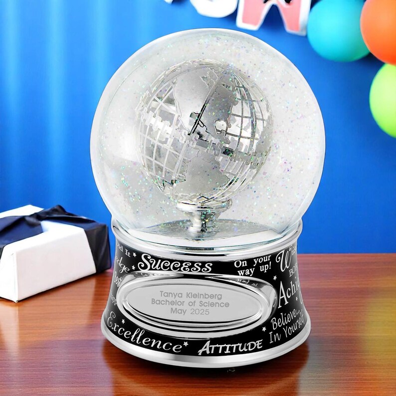 Personalized Graduation Snow Globe Gift - Engraved Grad Keepsake With ...