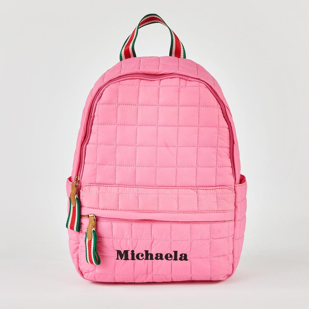 PINK Embroidered Shiraleah Quilted Backpack, Women's Bags, Gifts for ...