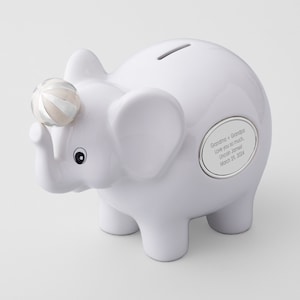 Engraved Ceramic Elephant Coin Bank, Little Boys Gift, Little Girls ...